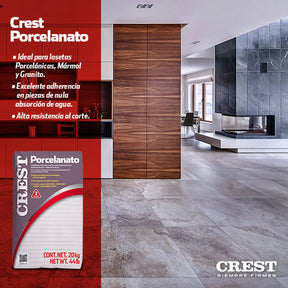 CREST PEGA PORCELANATO (BULTO 20 KG) de CREST. Pisos, Azulejos, Losetas ...