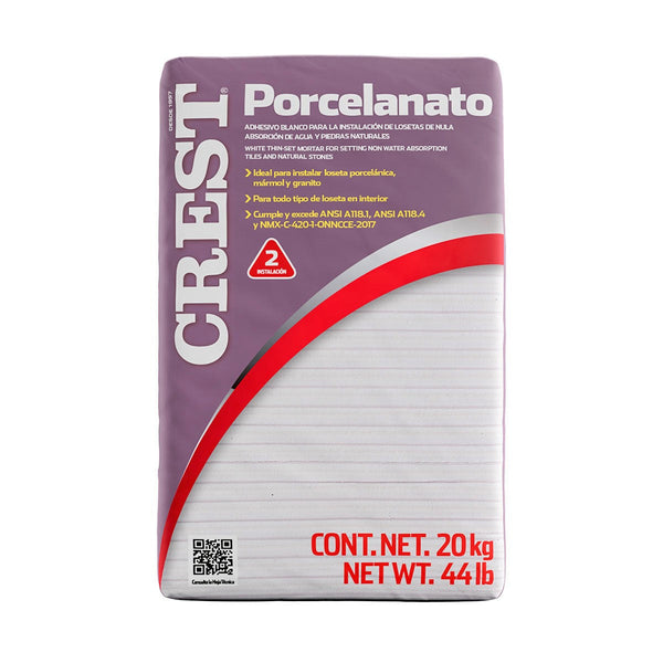 CREST PEGA PORCELANATO (BULTO 20 KG). Pisos y azulejos en México – Azulemex